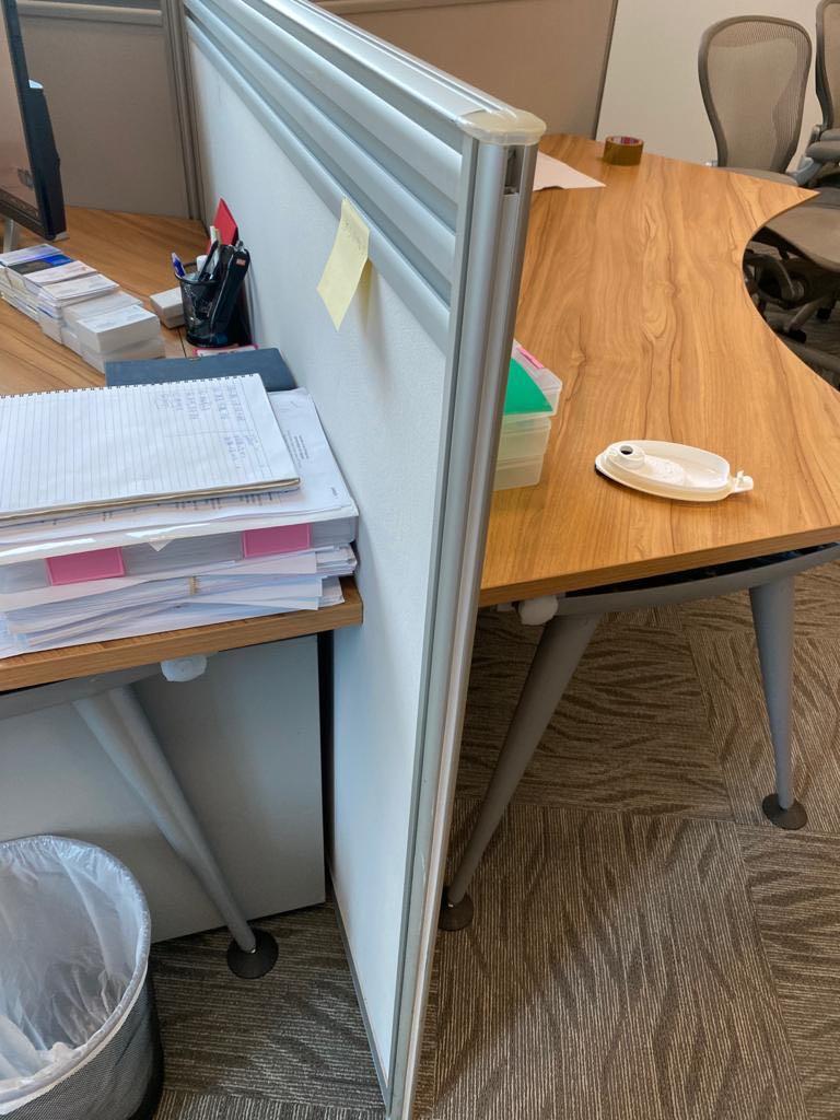 Office Table Herman Miller with divider, Furniture & Home Living ...