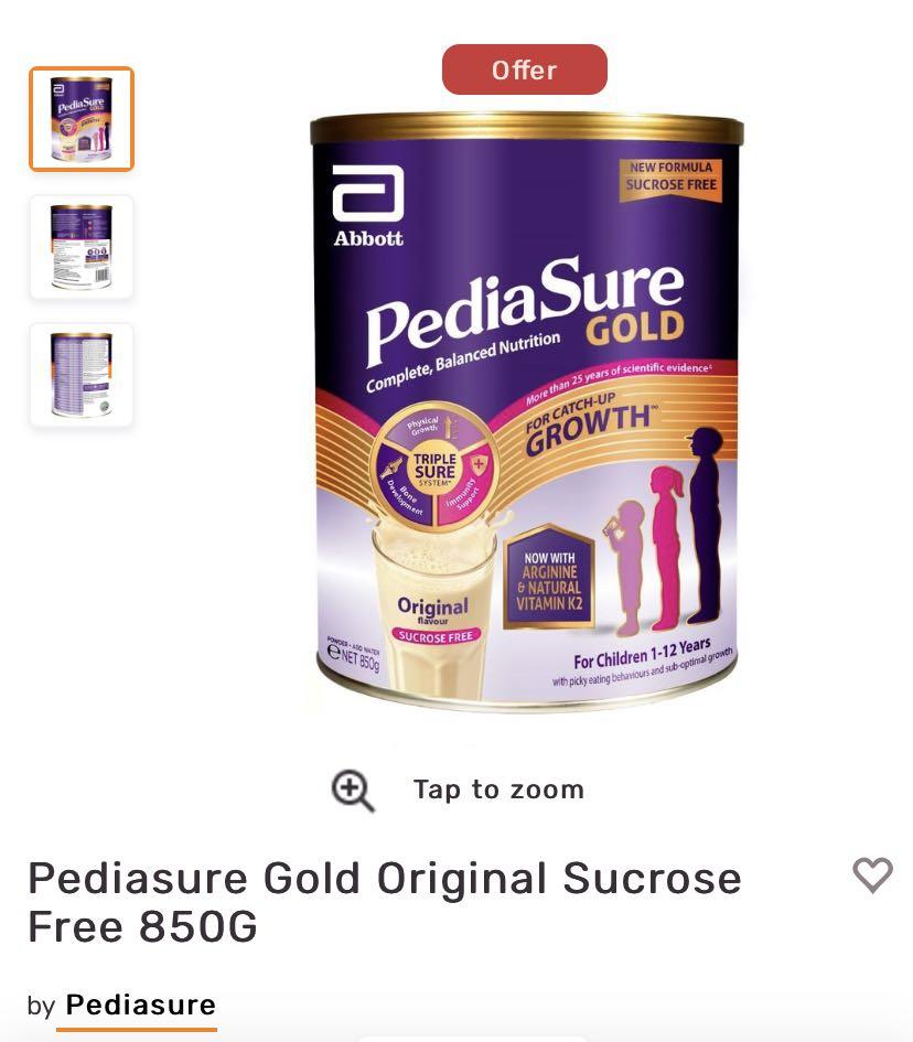 Pediasure Milk (no sucrose, Babies & Kids, Nursing & Feeding ...