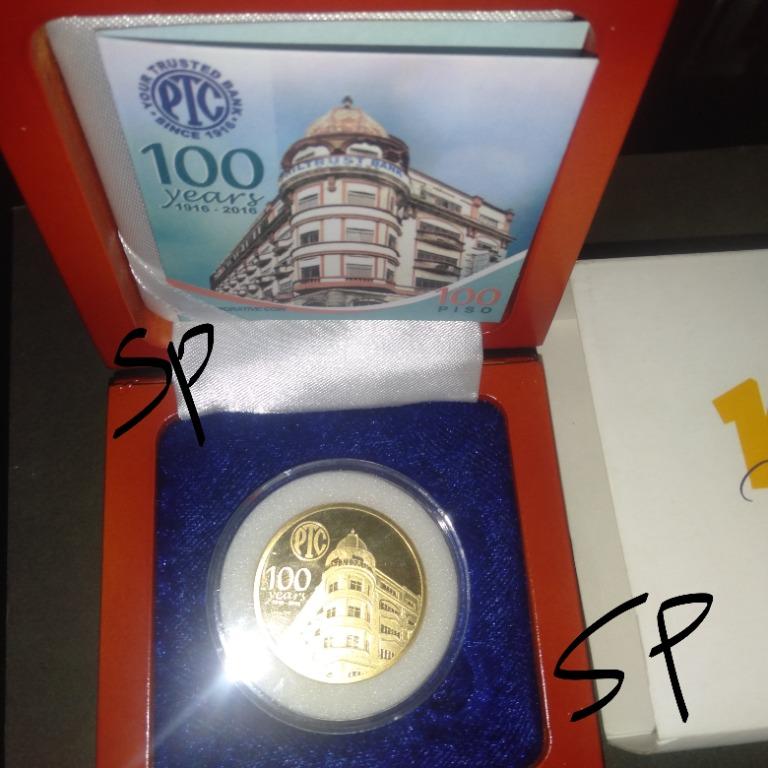 Phil trust Bank (PTC) 100 years anniversary 100 piso coin, Hobbies ...