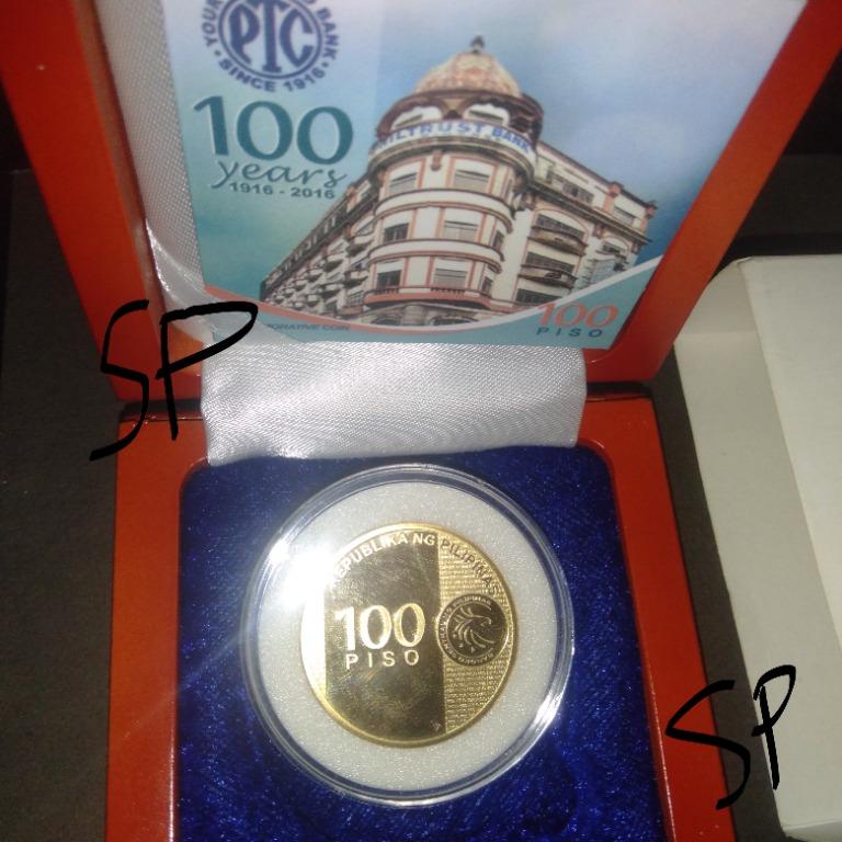 Phil trust Bank (PTC) 100 years anniversary 100 piso coin, Hobbies ...
