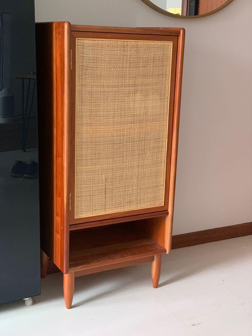 Rattan & Cherry wood Shoe Rack, Furniture & Home Living, Furniture ...