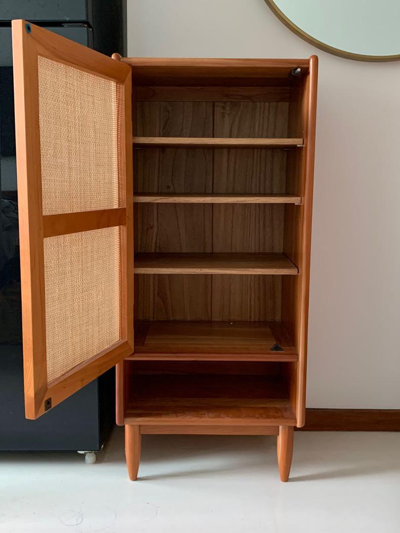 Rattan & Cherry wood Shoe Rack, Furniture & Home Living, Furniture ...
