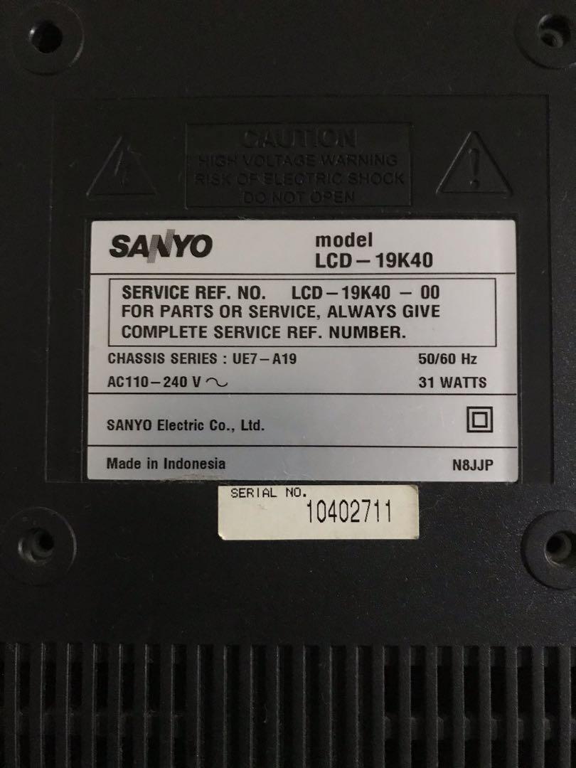 Sanyo 19 inches TV, TV & Home Appliances, TV & Entertainment, TV on ...