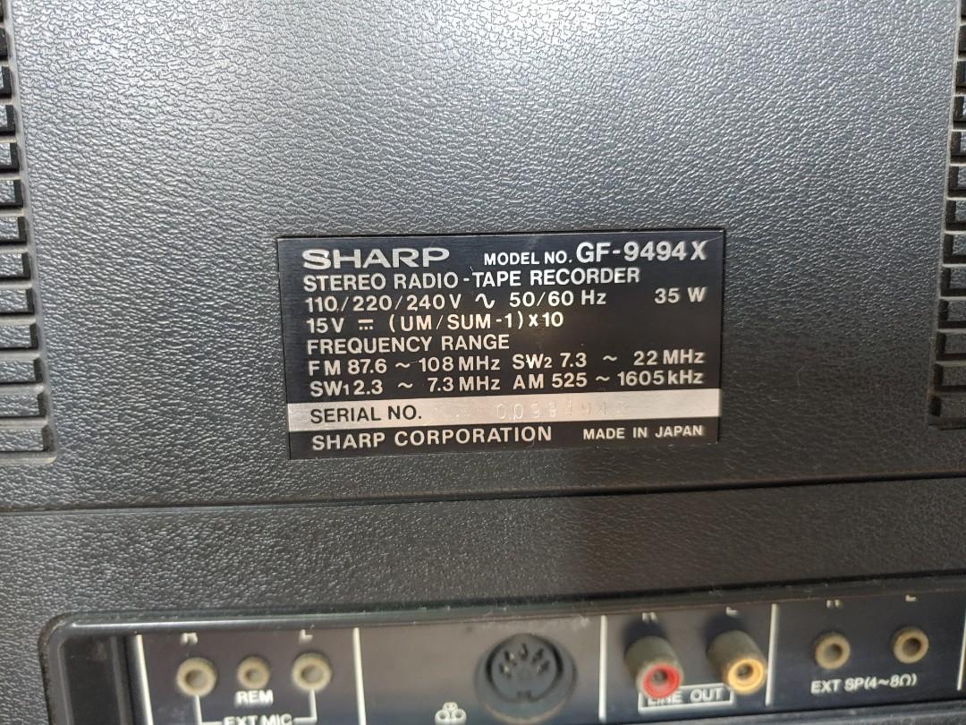 Sharp GF-9494 radio cassette boombox, Hobbies & Toys, Memorabilia ...