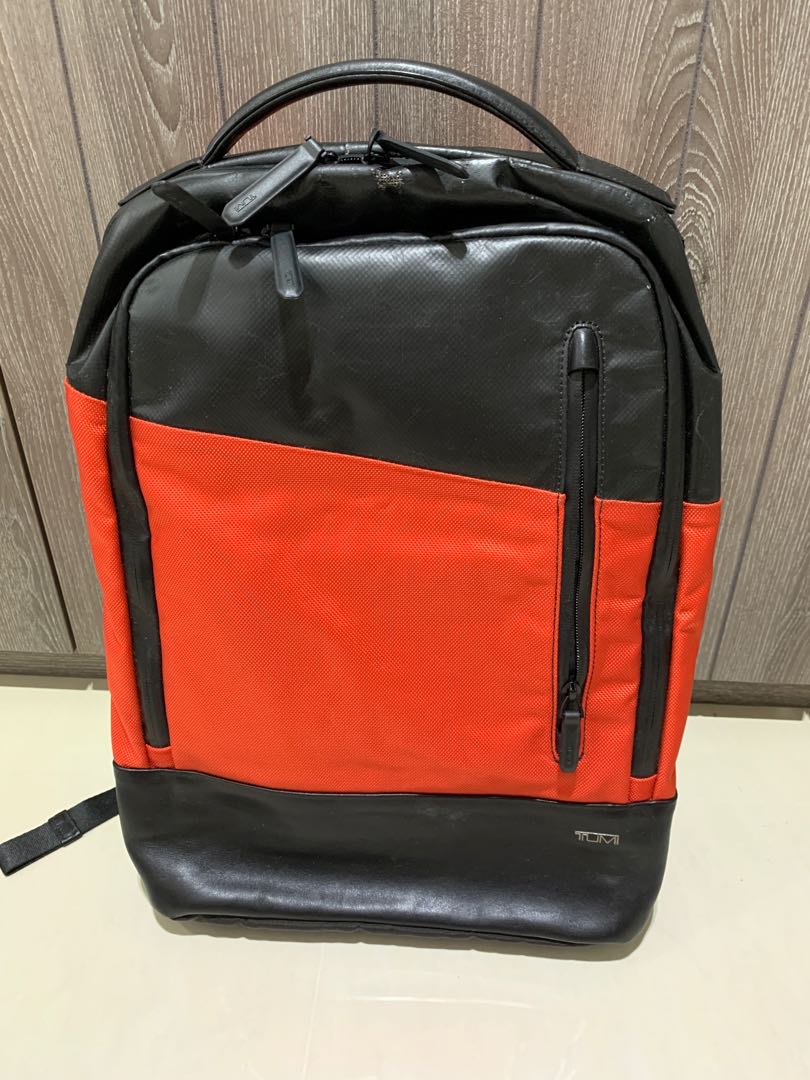 TUMI Tahoe orange back pack, Men's Fashion, Bags, Backpacks on Carousell