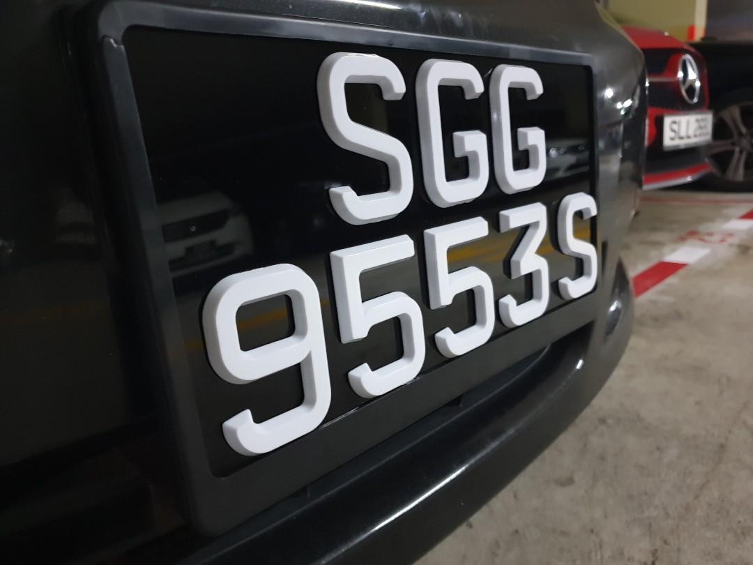 WHITE 3D Pop Up Number Plates *LTA Compliant*, Car Accessories, Car ...