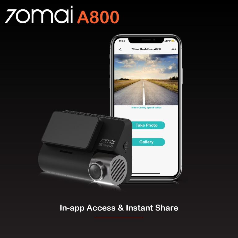 Xiaomi 70mai A800 Dash Cam with 4K Resolution Built-in GPS ADAS SONY ...