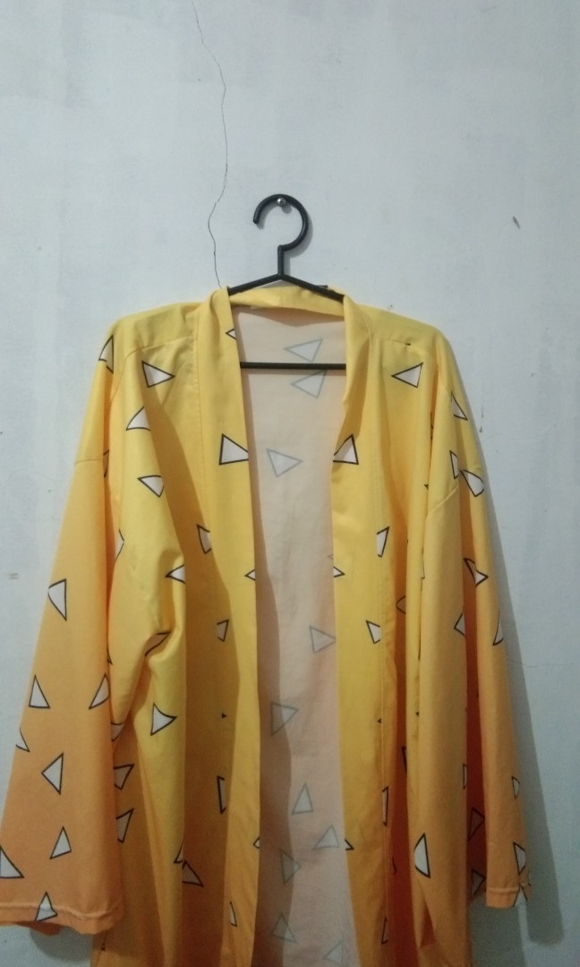 Zenitsu Haori/Robe Demon Slayer, Men's Fashion, Tops & Sets, Formal ...