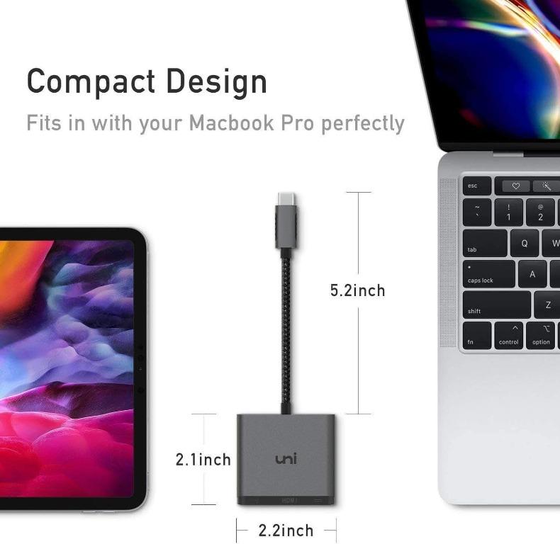 [BNIB] UNI USB-C 3-in-1 Hub, 1*HDMI+1*USB 3.0+1*USB-C PD, Aluminum ...