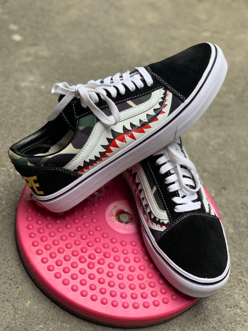 BOOTLEG BAPE VANS CUSTOM, Men's Fashion, Footwear, Sneakers on Carousell