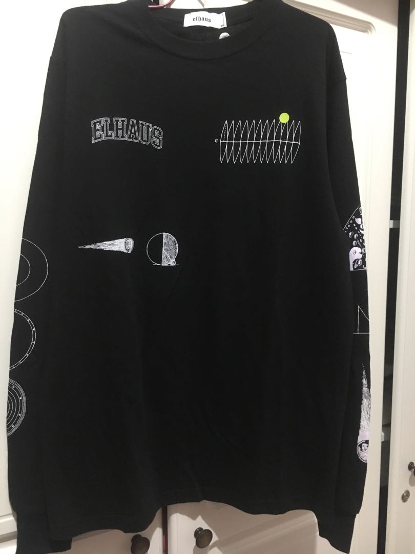 Elhaus New Wave Ls, Fesyen Pria, Pakaian , Atasan di Carousell