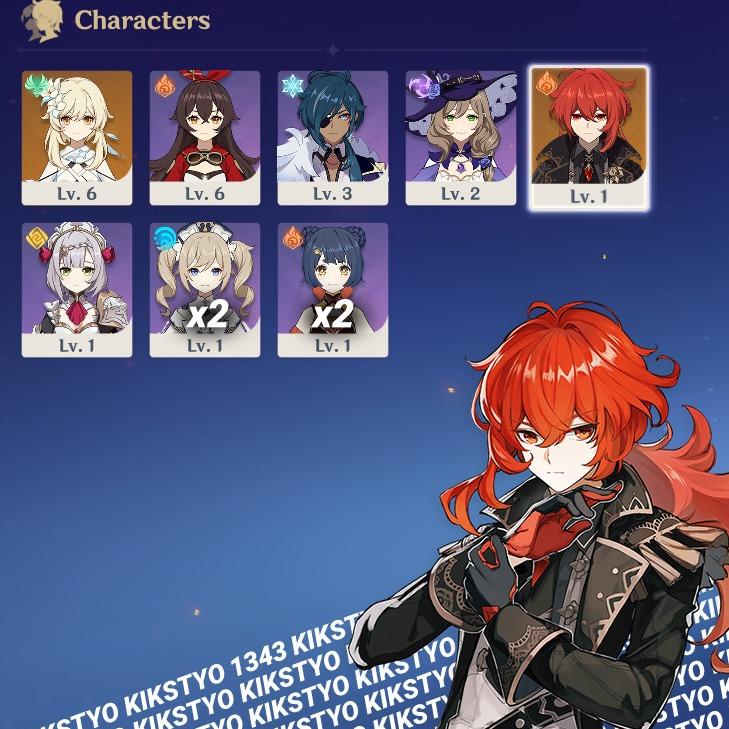 Genshin Impact - (AR7) Diluc, Barbara x2, Xiangling x2 C1343, Video ...