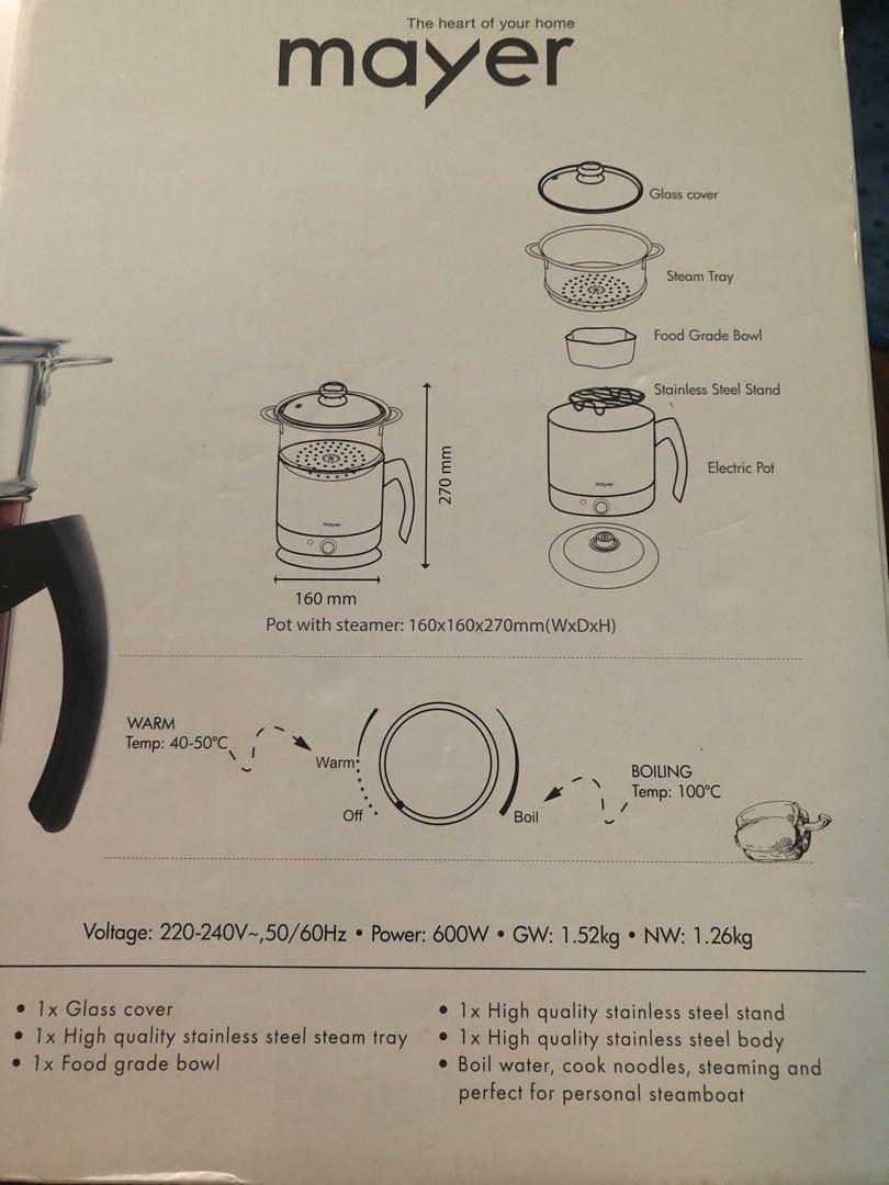 Mayer healthy steamer multi pot, TV & Home Appliances, Kitchen ...
