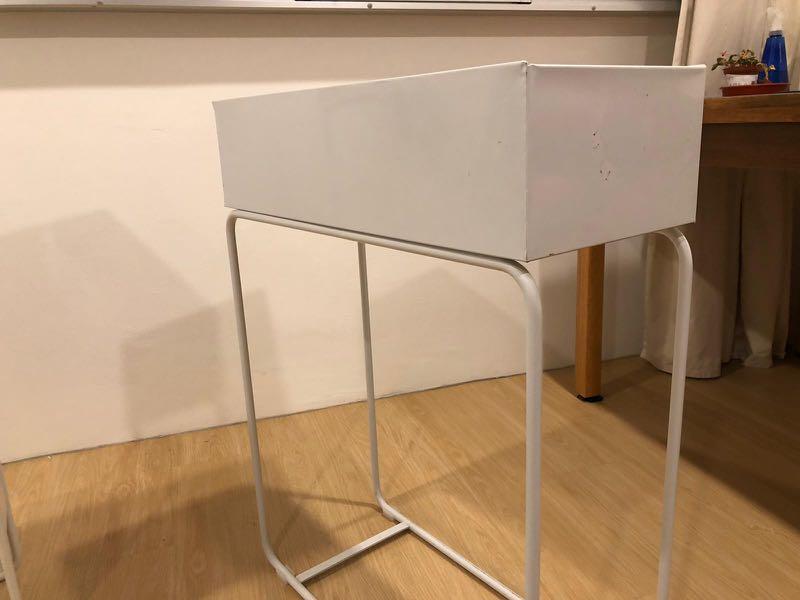 2 x Plant planter box white muji metal, Furniture & Home Living, Home ...