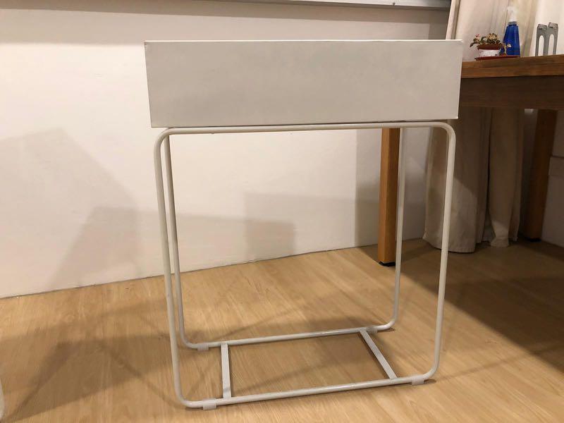 2 x Plant planter box white muji metal, Furniture & Home Living, Home ...