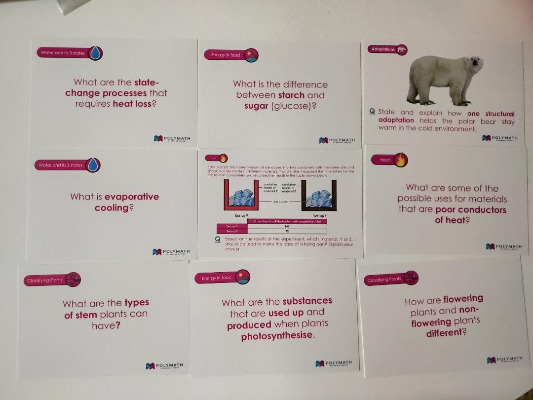 PSLE Science Flashcards PolyMath Learning, Hobbies & Toys, Books ...