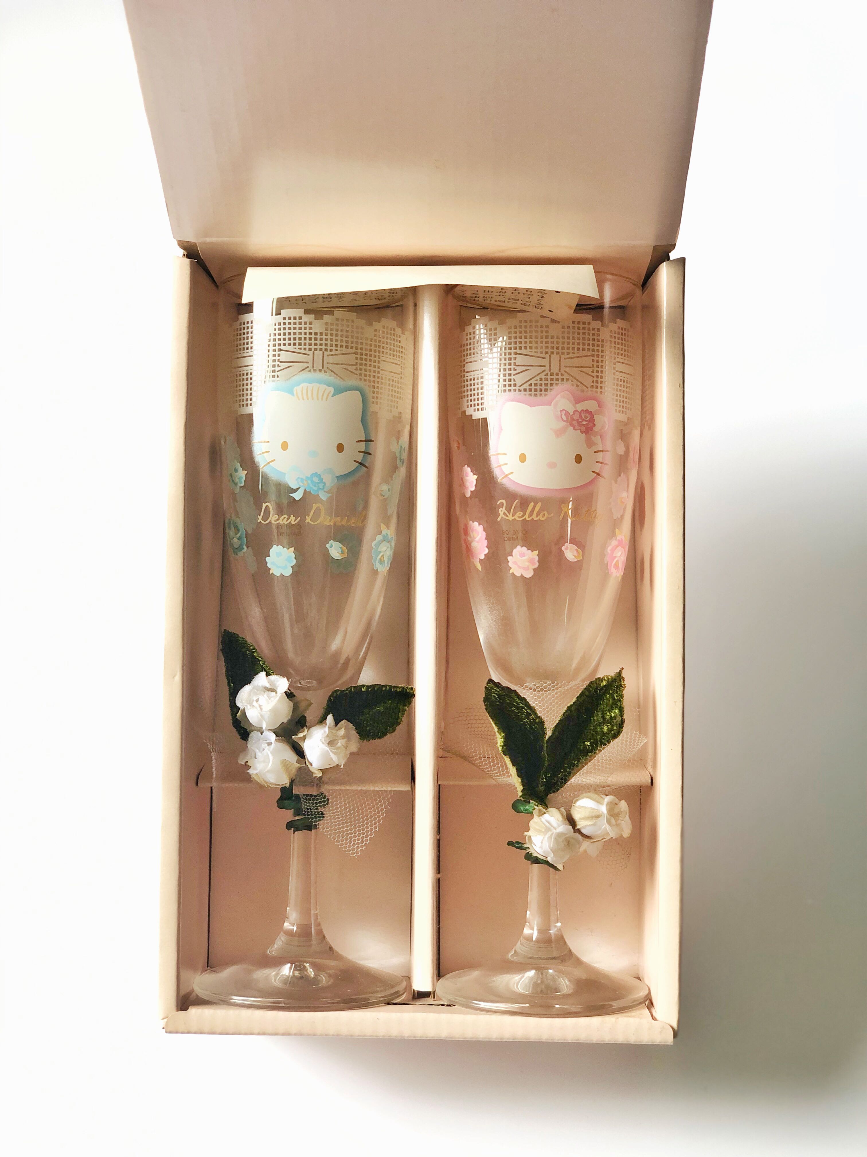 Rare Hello Kitty and Dear Daniel Wedding Drinking Glasses, Everything ...
