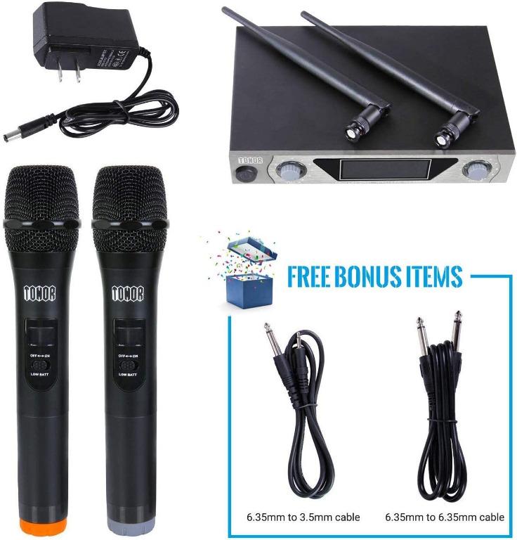 TONOR VHF Handheld Wireless Microphone System with Dual Hand Held ...