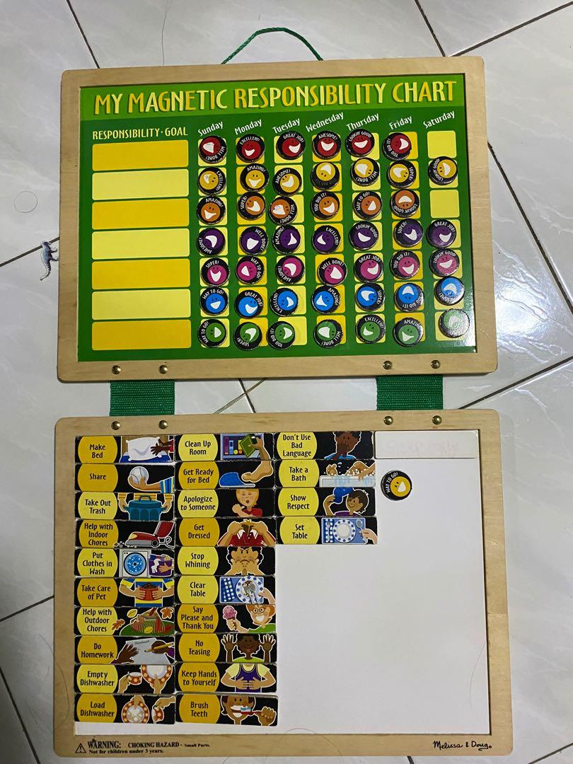 Behavioral Magnetic Wooden Chart, Toys & Games, Others on Carousell