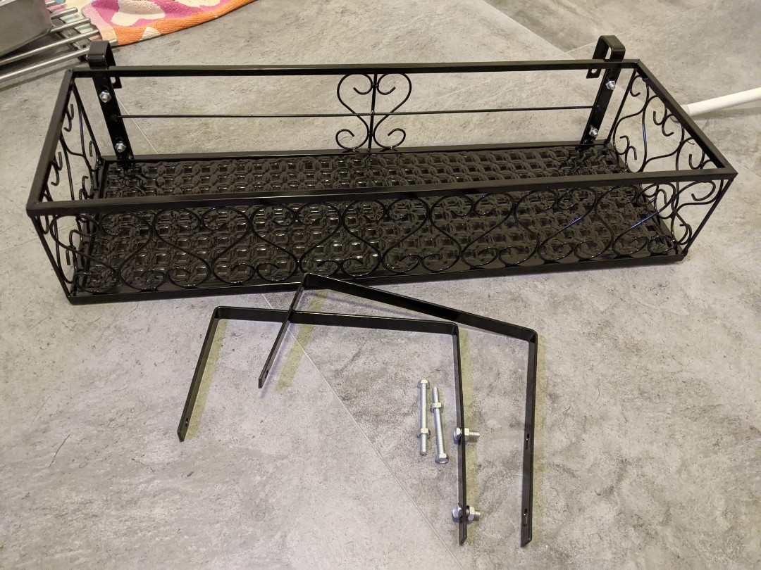 Black Iron Pot/ Plant Rack, Furniture & Home Living, Gardening, Pots ...