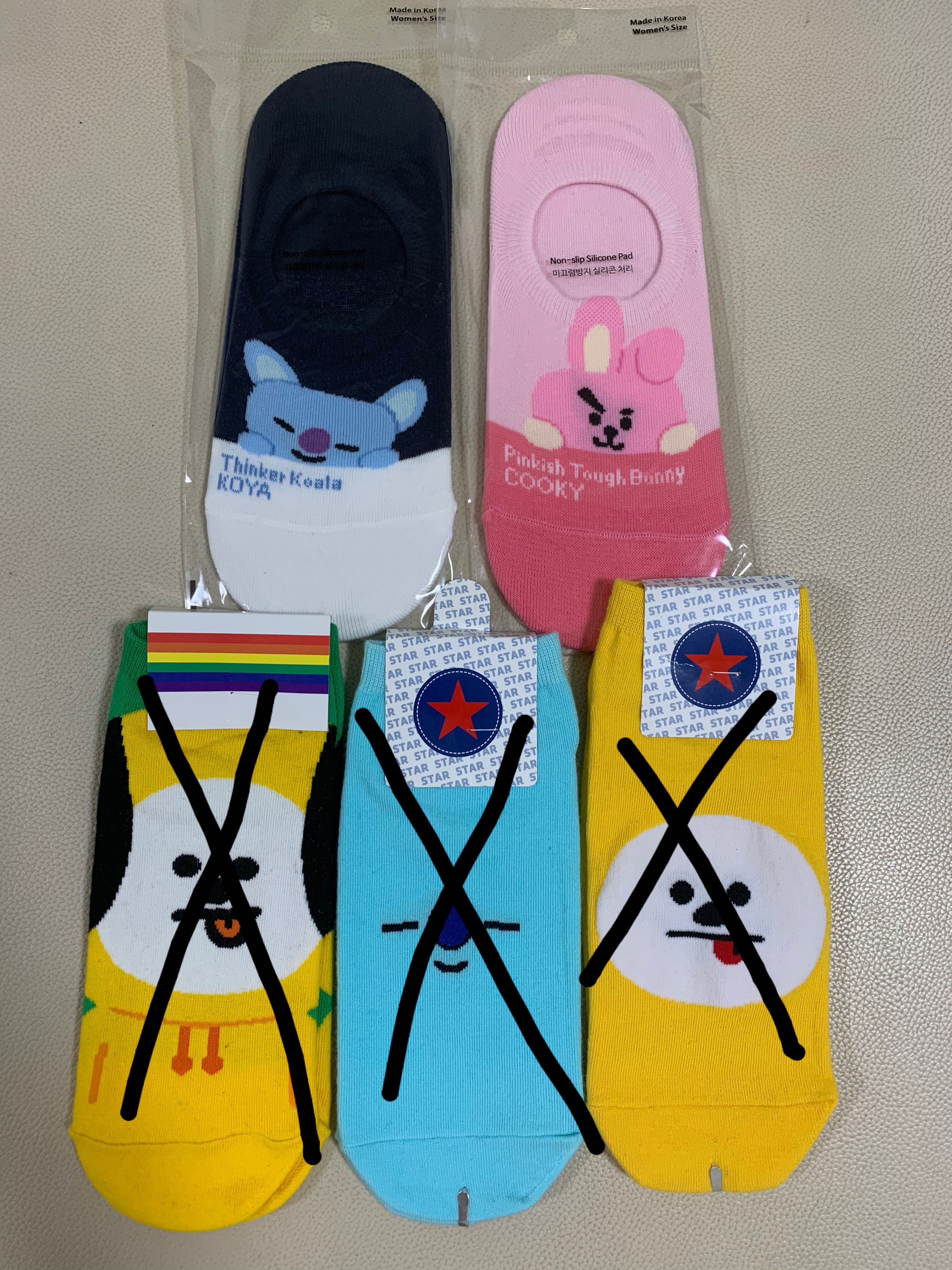 BT21 Socks, Hobbies & Toys, Memorabilia & Collectibles, Fan Merchandise ...
