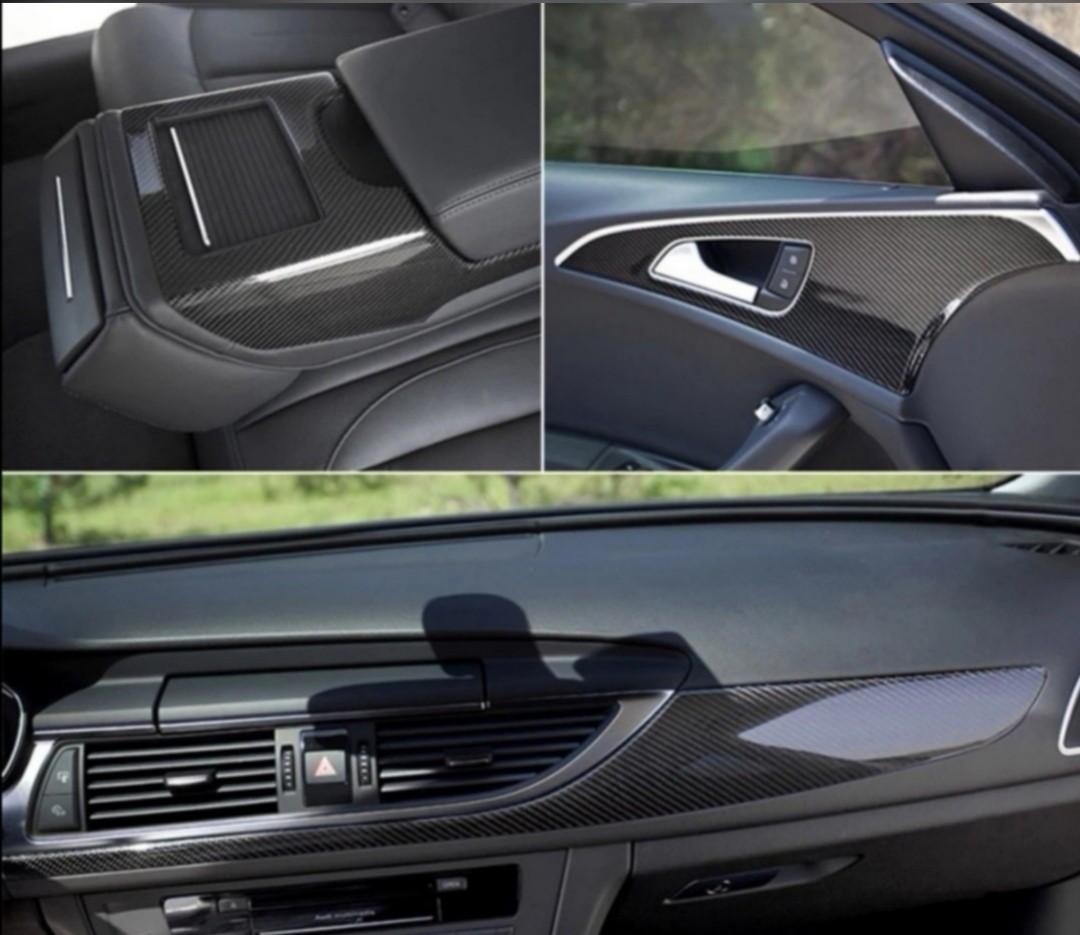 Car Interior 5D High Glossy Carbon Fiber Vinyl Wrap Service, Car ...