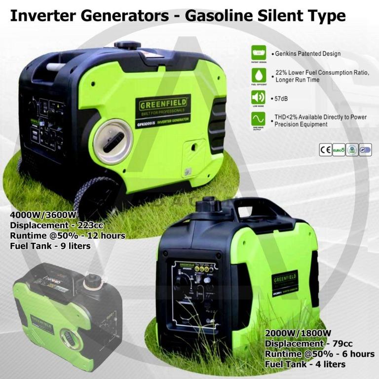 INVERTER GENERATOR GREENFIELD 2000/ 4000W 60Hz, Sports Equipment ...