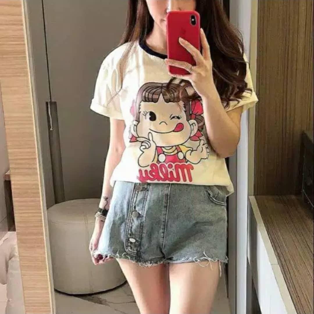 Kaos Peko Chan / Kaos Milky / Baju Peko Chan / Baju Milky, Fesyen Wanita, Pakaian Wanita, Atasan ...