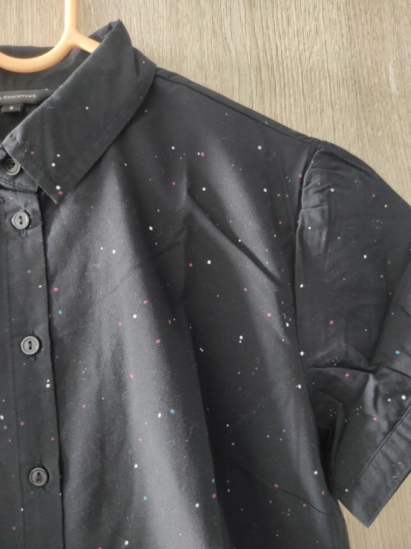 Kemeja Hitam The Executive, Fesyen Wanita, Pakaian Wanita, Atasan di ...