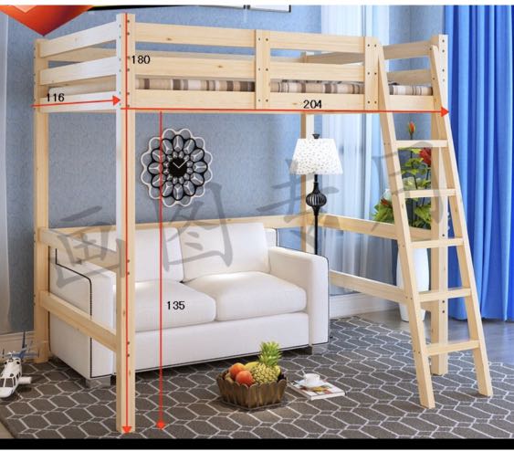 Loft bed - Super single bed, Furniture & Home Living, Furniture, Bed ...