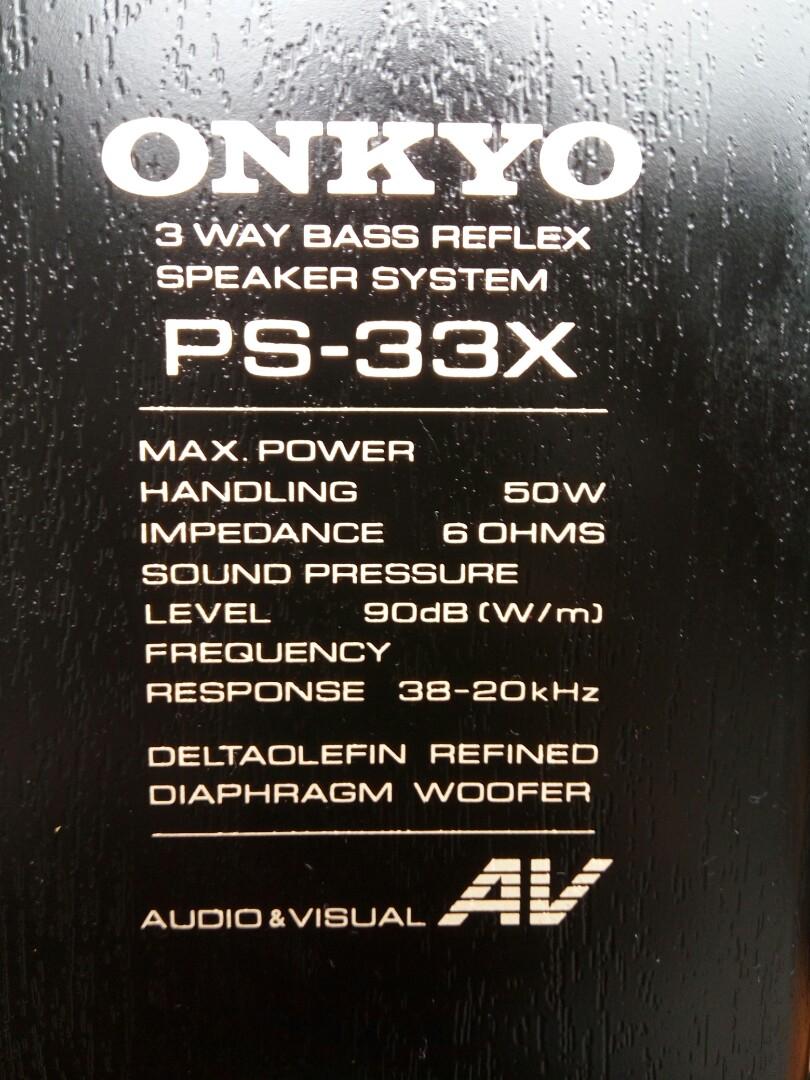 Onkyo PS-33X three way speaker, Audio, Soundbars, Speakers & Amplifiers ...