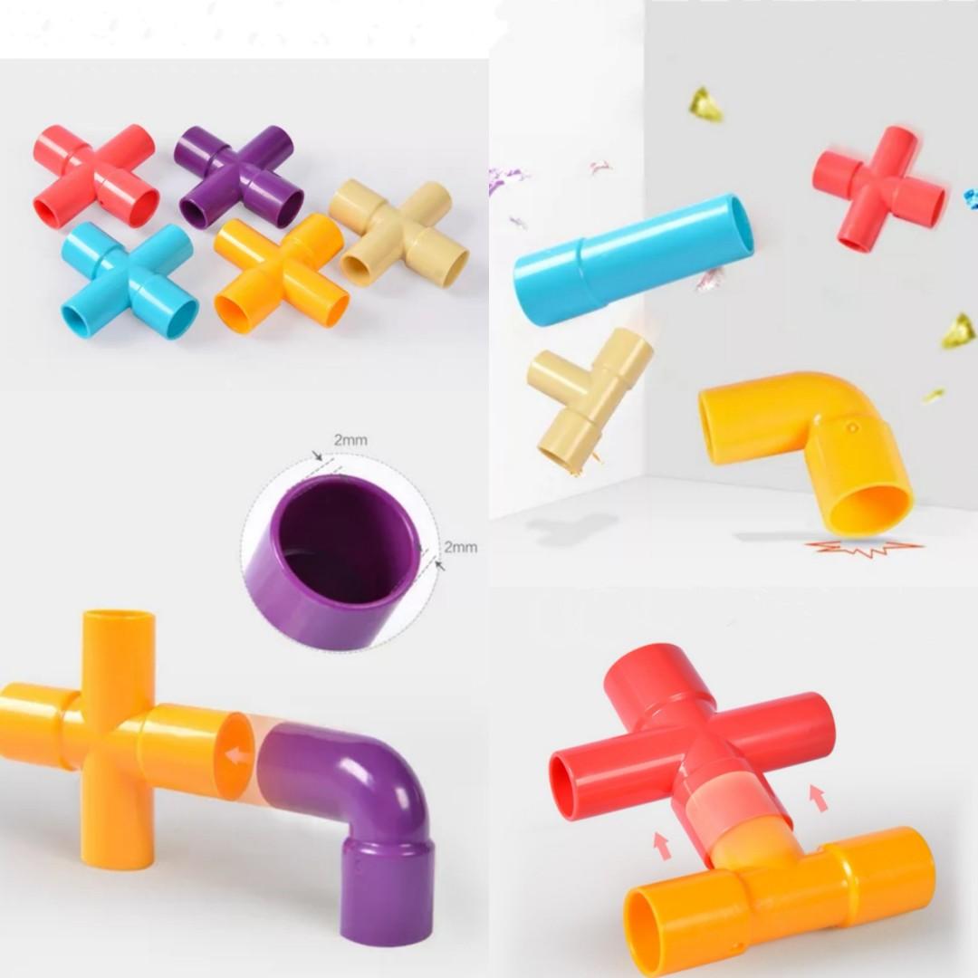 Water Pipe Building Blocks Toys Kids Assembling Connecting Piping DIY ...