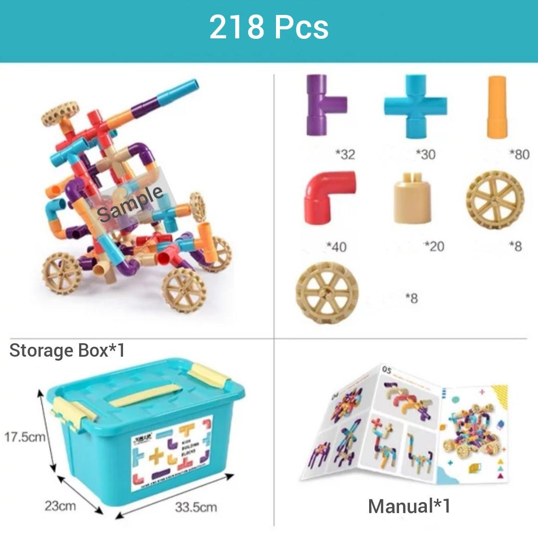 Water Pipe Building Blocks Toys Kids Assembling Connecting Piping DIY ...