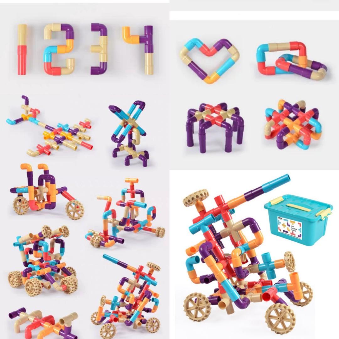 Water Pipe Building Blocks Toys Kids Assembling Connecting Piping DIY ...