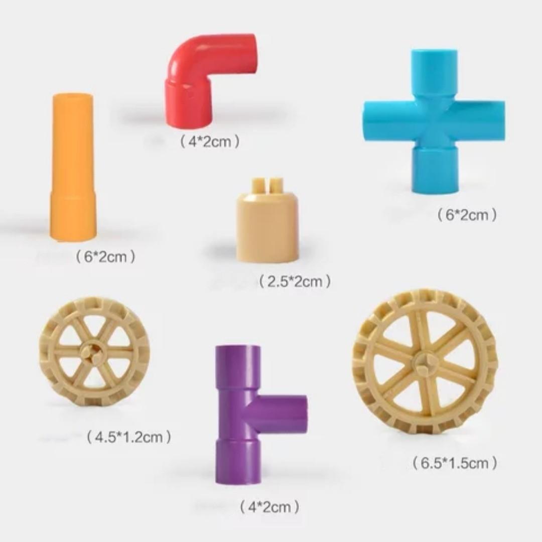 Water Pipe Building Blocks Toys Kids Assembling Connecting Piping DIY ...
