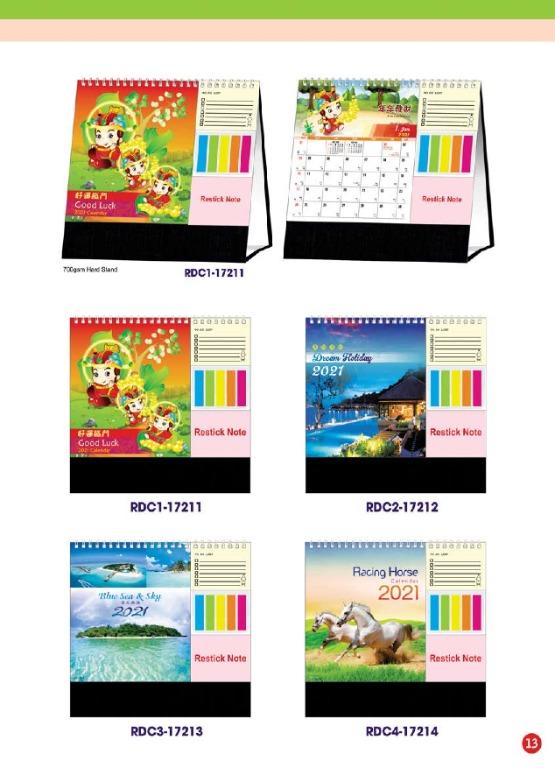 Restick Note Desk Calendar 2021 - Nagamas Printing, Hobbies & Toys ...