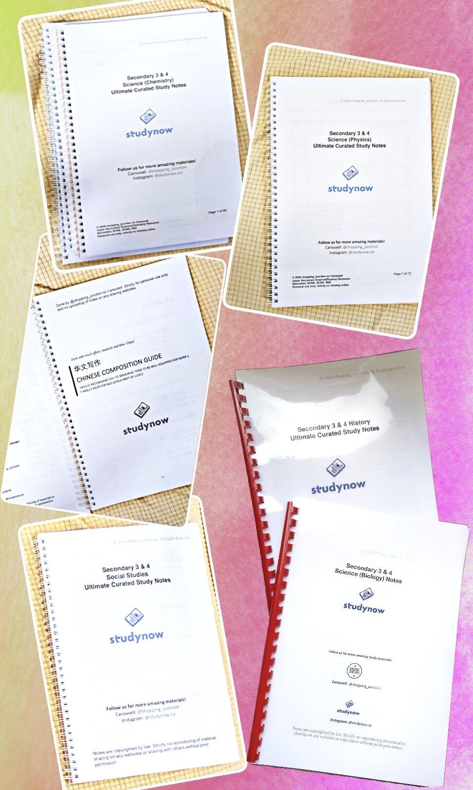 [sold 900] Sec 3/4 Notes for Sec 3 and 4 students taking O / NA / N ...