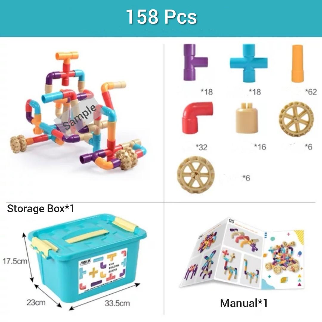 Water Pipe Building Blocks Toys Kids Assembling Connecting Piping DIY ...