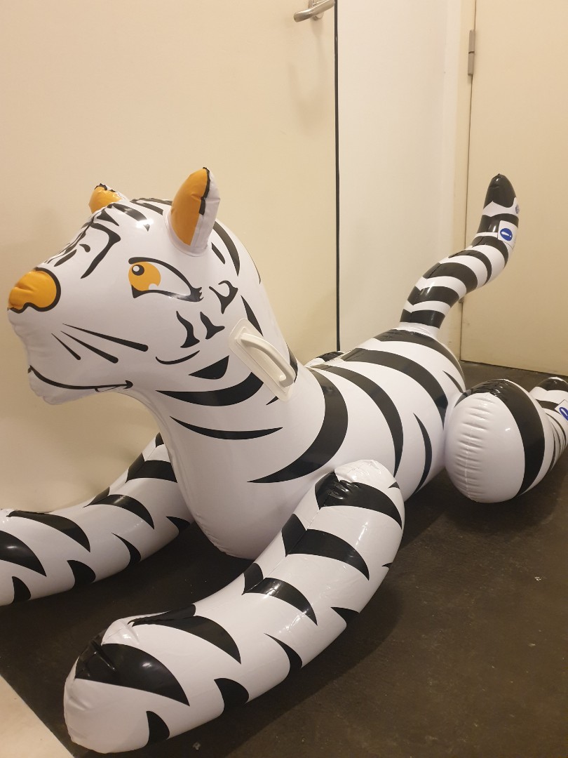 150cm inflatable white tiger pool float, Sports Equipment, Sports ...