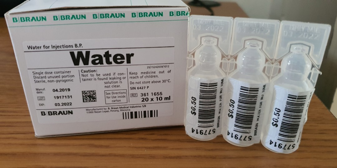Braun Water for Injection, Health & Nutrition, Medical Supplies & Tools ...