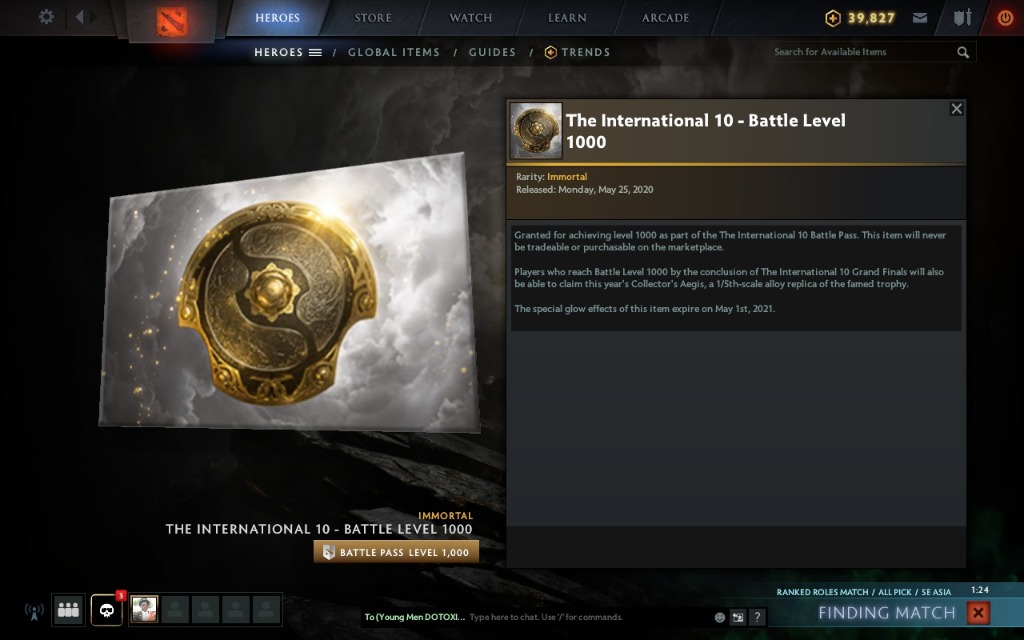 Dota 2 TI10 Collector's Aegis 1/5th preorder, Video Gaming, Gaming ...