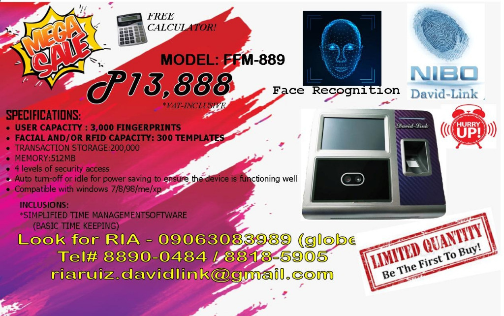 Face recognition / Face scanner DTR / contactless time attendance ...