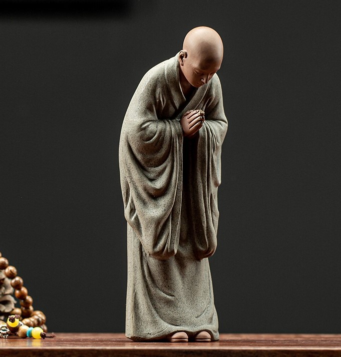 Praying Monk Statue, Hobbies & Toys, Religious Items on Carousell