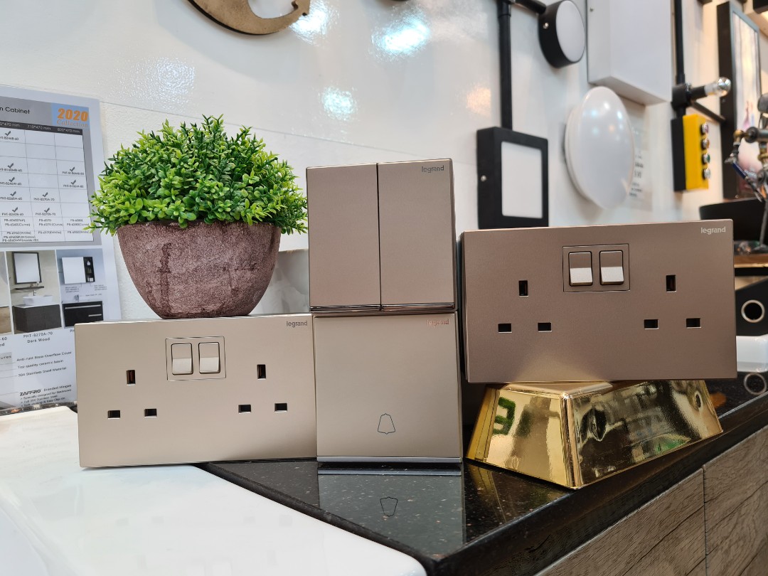 Legrand galion rose gold/ champagne socket switch, Furniture & Home ...