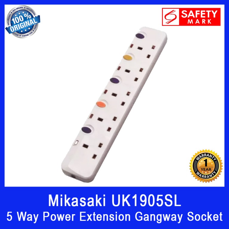 Mikasaki 5 Way Power Extension Gangway Socket. Can use 2 pin plug ...