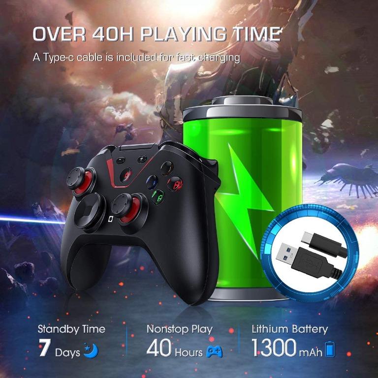 PICTEK Wireless Controller, Rechargeable Bluetooth Gamepad for Android/Switch, 40+ Hours Battery ...