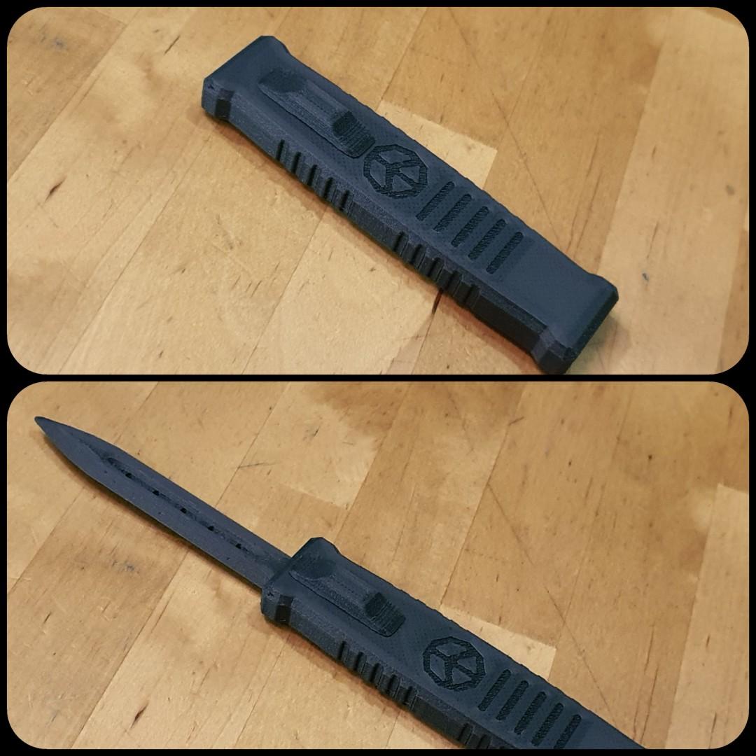 Double Action OTF Tactical Switchblade in Carbon Fiber, Hobbies & Toys ...