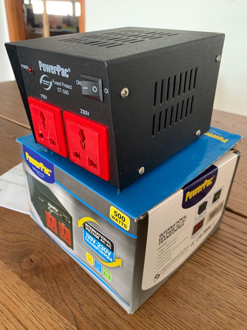 POWERPAC 500W HEAVY DUTY STEP UP & DOWN VOLTAGE CONVERTER TRANSFORMER ...
