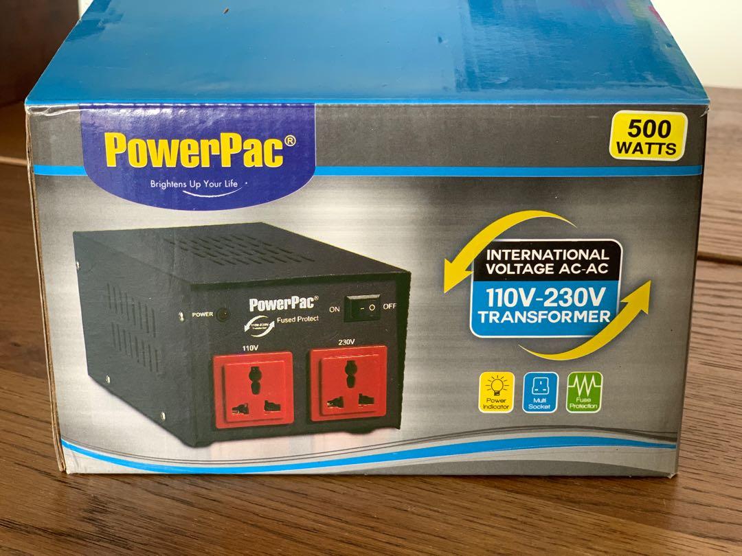 POWERPAC 500W HEAVY DUTY STEP UP & DOWN VOLTAGE CONVERTER TRANSFORMER ...
