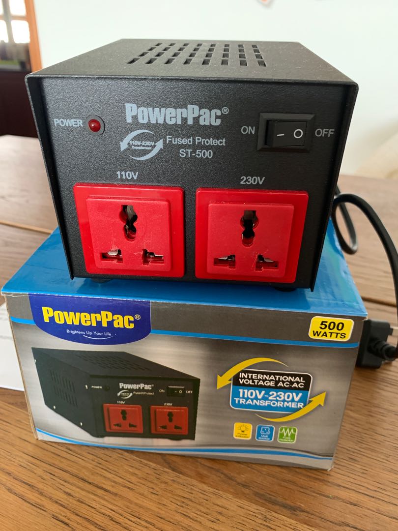 POWERPAC 500W HEAVY DUTY STEP UP & DOWN VOLTAGE CONVERTER TRANSFORMER ...
